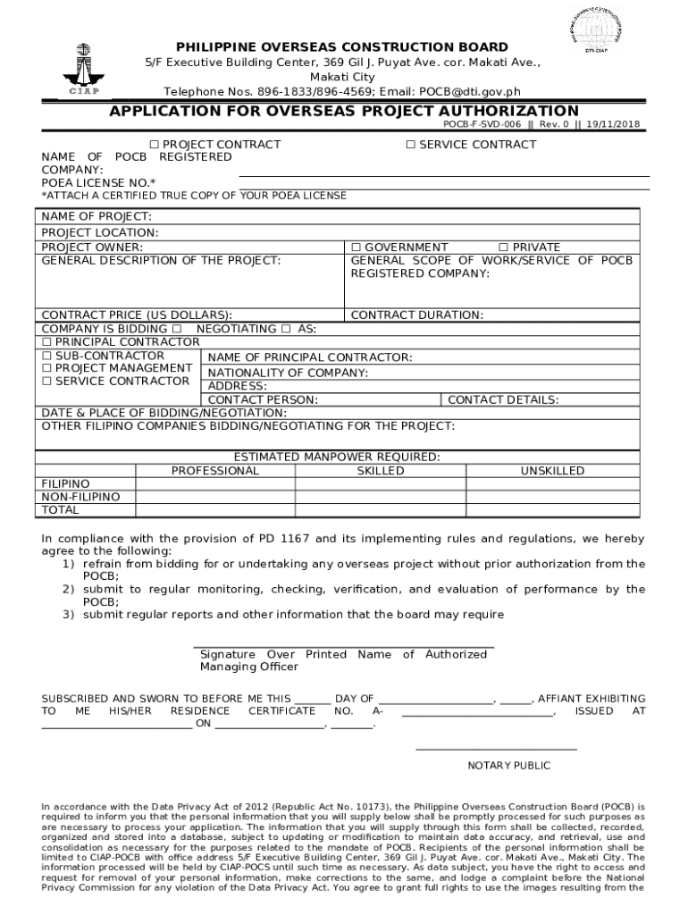 POCBIssuance of Notice of Project Authorization (for ... Doc Template ...