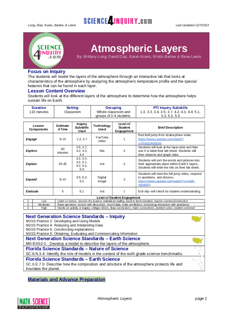 Atmospheric Layers Doc Template | pdfFiller