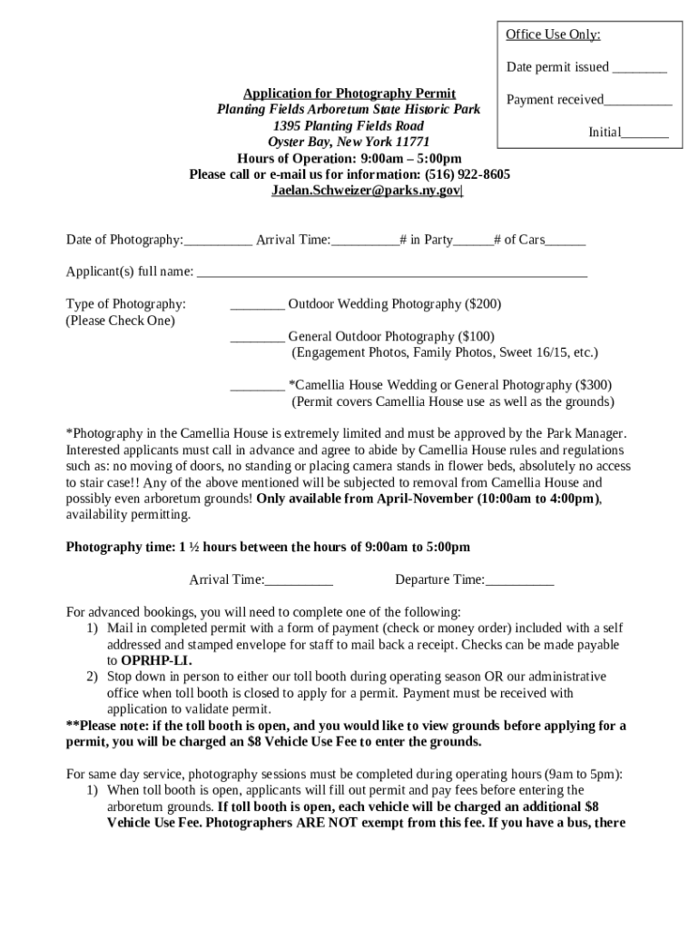Planting Fields Arboretum Permit - Fill Online, Printable ... Doc ...