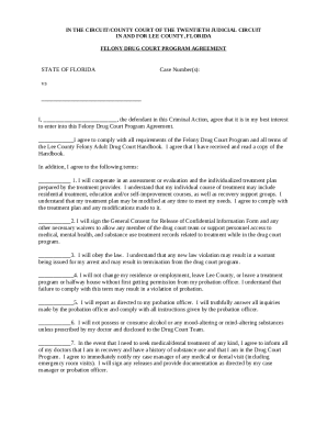 REPORT OF VIOLATION OF DRUG COURT AGREEMENT ... Doc Template | pdfFiller