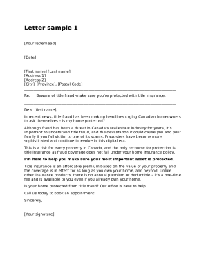 Letter sample 2 Doc Template | pdfFiller