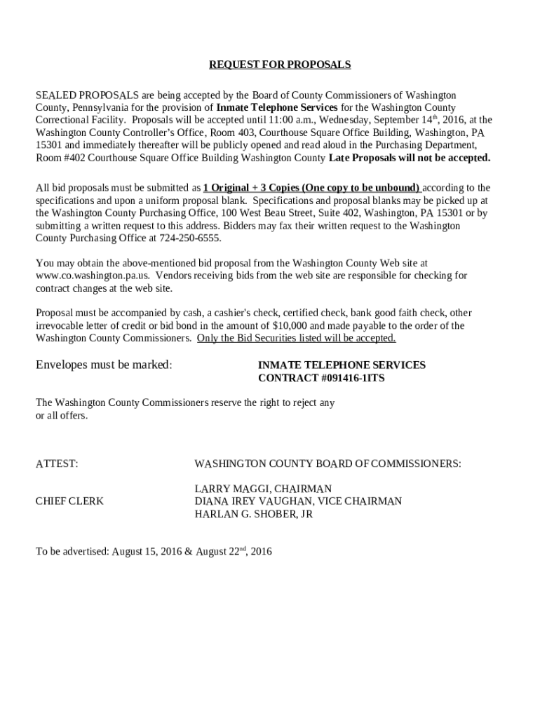 response to request for proposal - inmate telephone system Doc Template ...