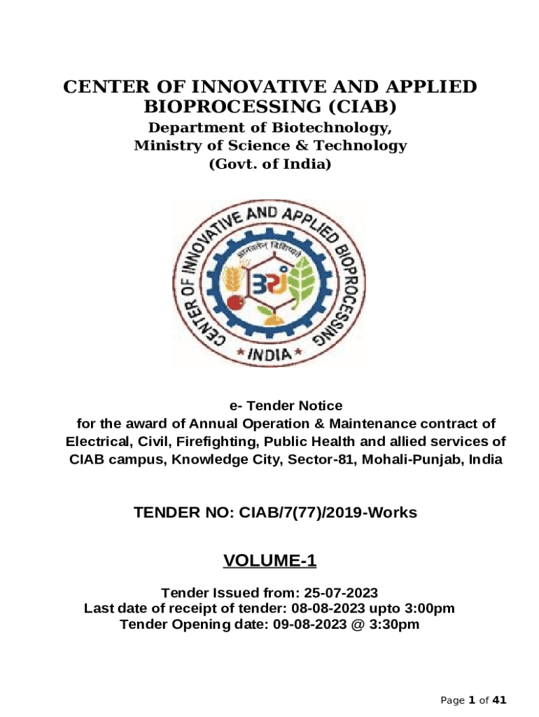 Center of Innovative and Applied Bioprocessing (CIAB) & ... Doc ...