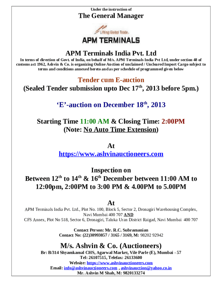 Management changes at APM Terminals in India Doc Template | pdfFiller