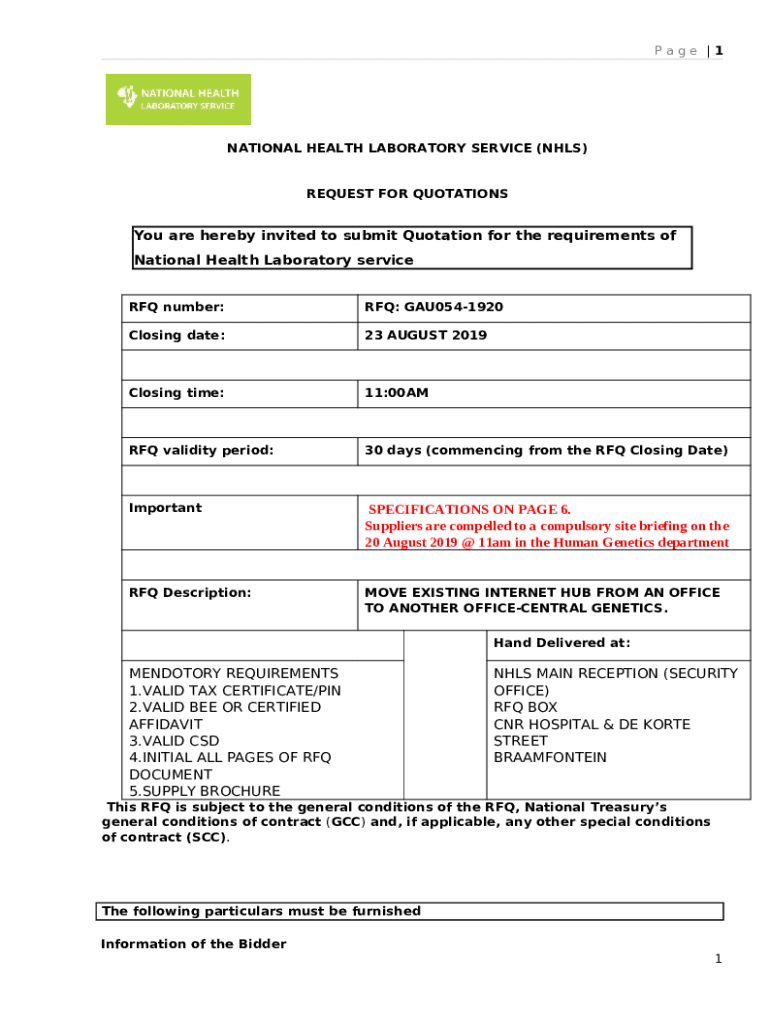 You are hereby invited to submit Quotation for the requirements of ...