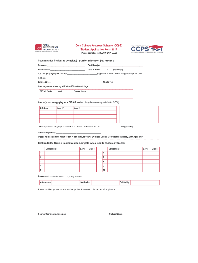 Fillable Online Cork College of FET - Morrison's Island Campus's post Fax Email Print - pdfFiller