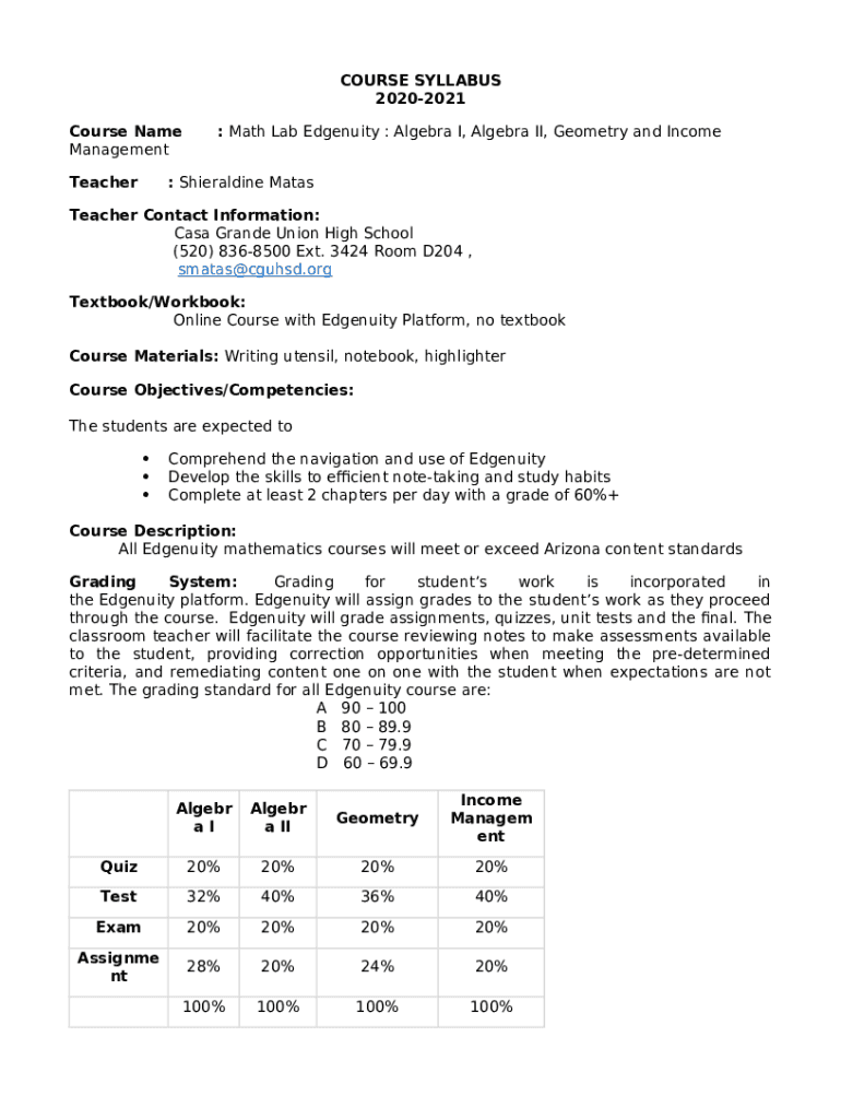Casa Grande Union High School Mathematics Department ... Doc Template ...