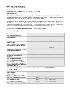 Research-Student-Conference-Fund-application-- ... Doc Template | pdfFiller