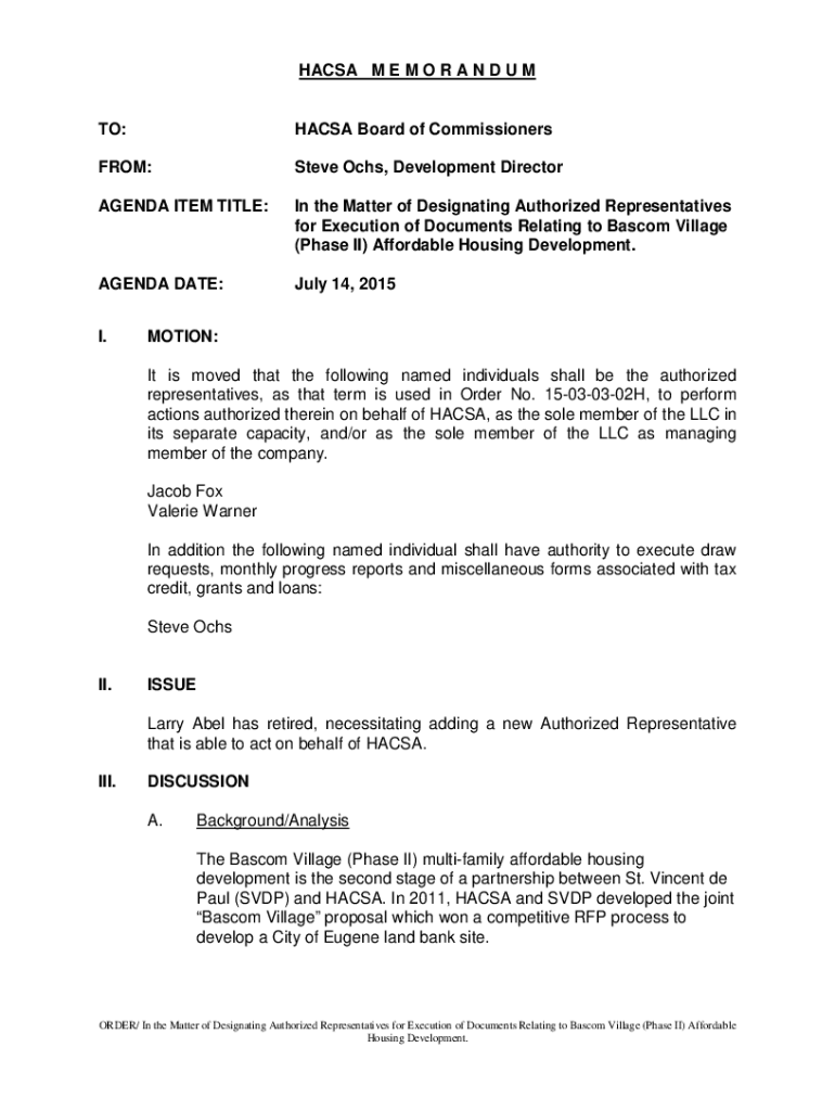 Fillable Online Jacob Fox, Executive Director and Steve Ochs, Real ...