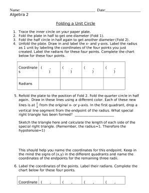 Unit Circle Paper Plate Hands On Activity without Memorizing Doc ...