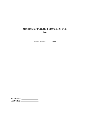 Stormwater Pollution Prevention Plan - Instruction Booklet Doc Template ...