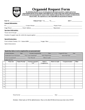 Organoid Request Doc Template | pdfFiller