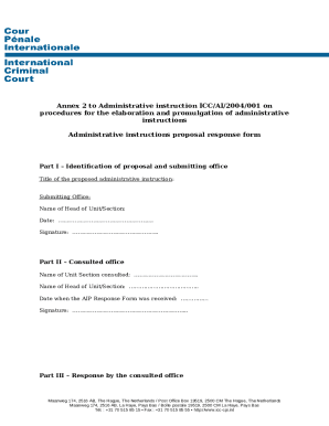 ADMINISTRATIVE INSTRUCTIONS PROPOSAL RESPONSE Doc Template | pdfFiller