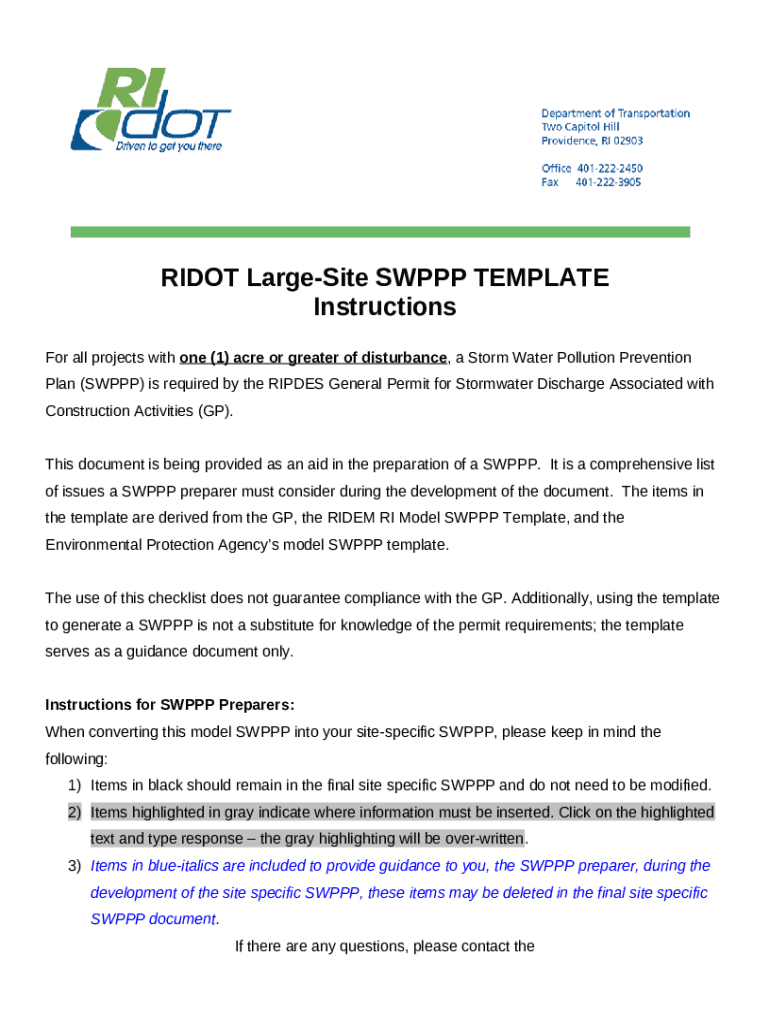SPECIAL NOTE FOR RIDOT's MS4 ANNUAL REPORT - RI.gov Doc Template ...