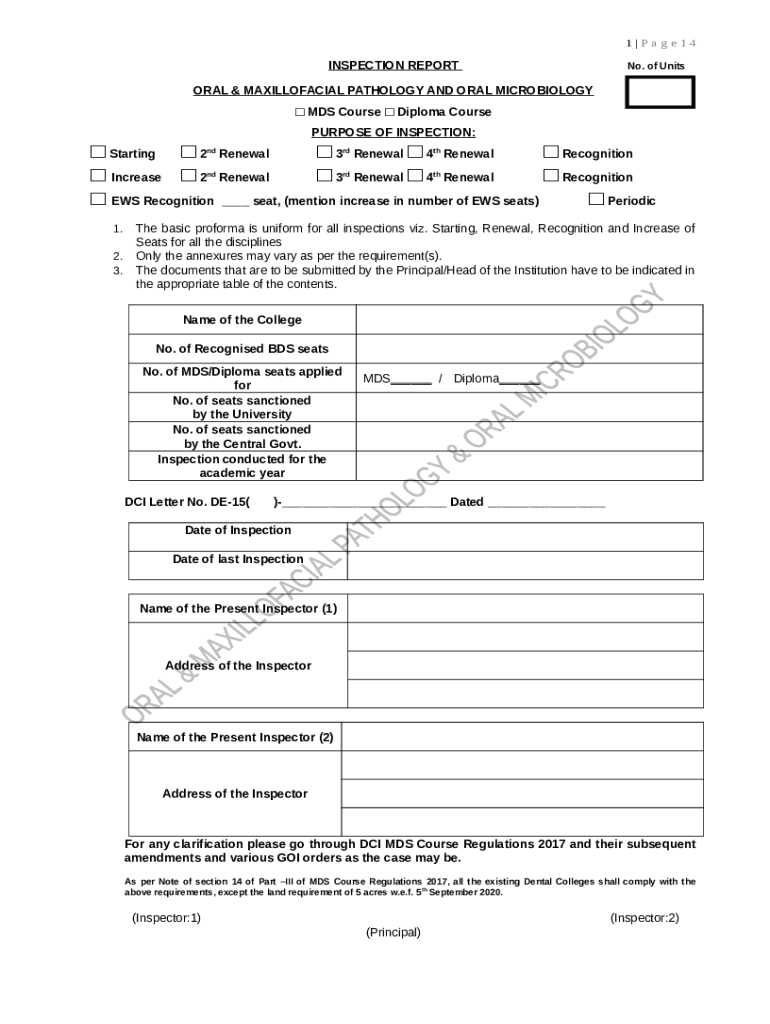 Your inspection report: primary care dental services Doc Template ...