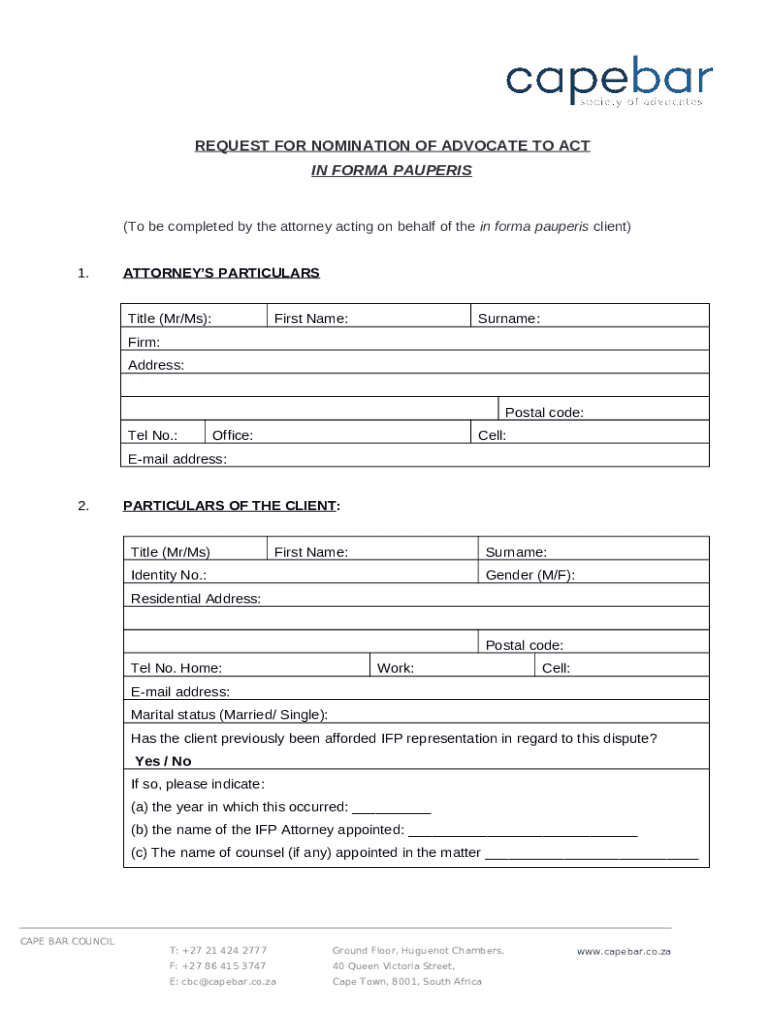 Application for the Court to Request Pro Bono Counsel - capebar co Doc ...