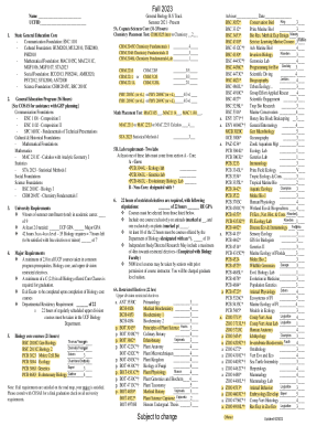 Fillable Online sciences ucf State General Education Core Fax Email ...