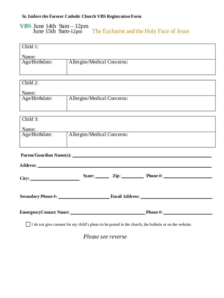 Church Registration s Doc Template | pdfFiller