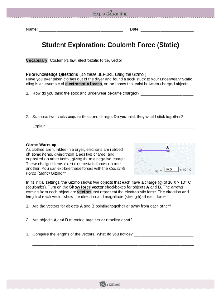 answered physics coulomb force gizmo student exploration ... Doc ...