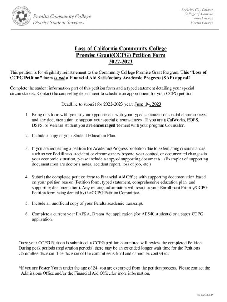Fillable Online Free fillable Loss of California Community College ...