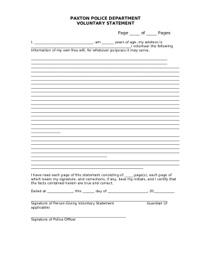 Rio Police Department - Voluntary Statement Doc Template | pdfFiller
