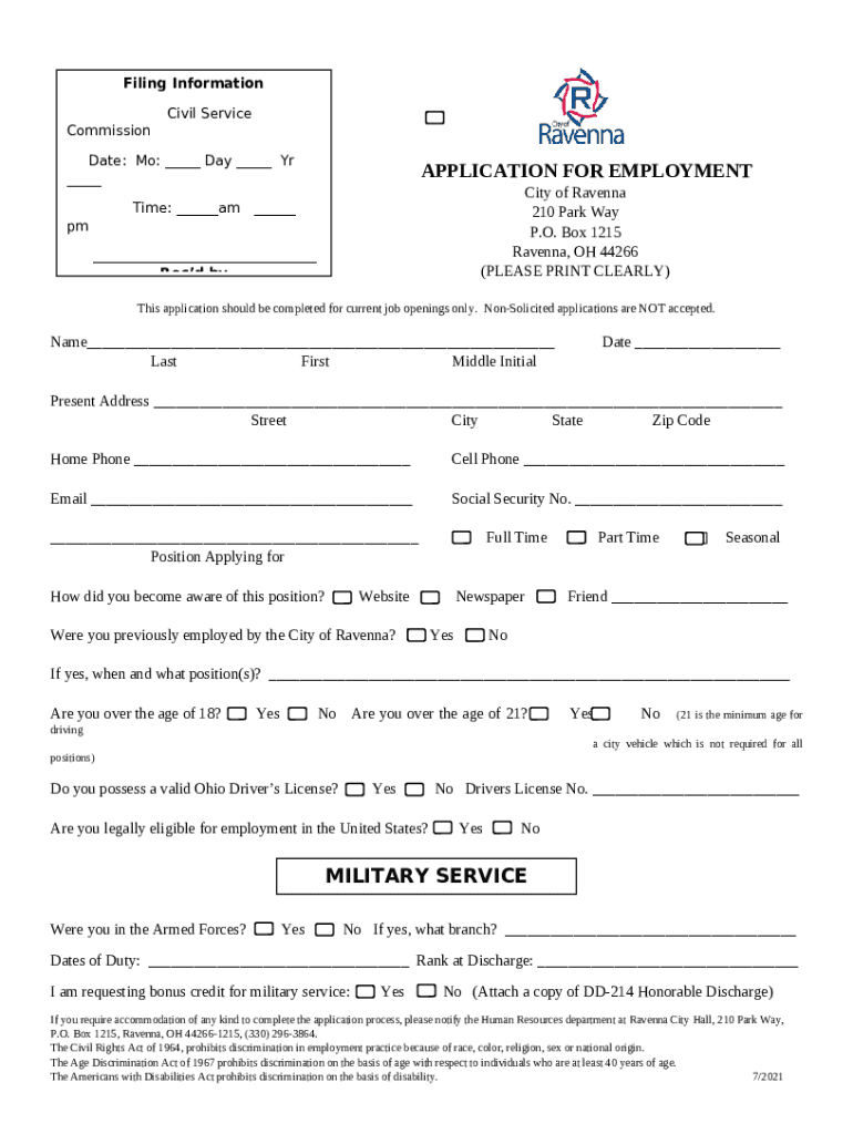 Work Permit Application - Ravenna City Schools - Ohio Doc Template ...