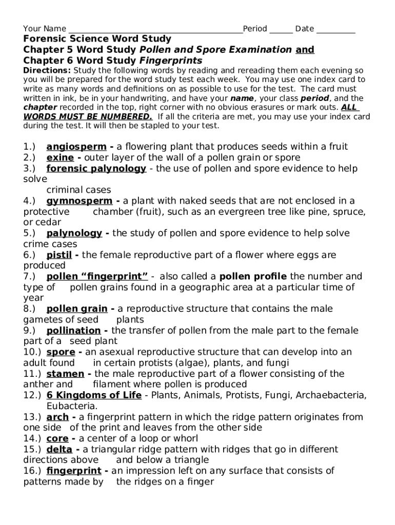 Forensics Science Chapter 5 Pollen and Spore Examination - schoolwires ...