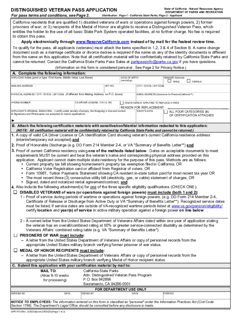 2023-2026 Form CA DPR 619 - Blank Fillable Template | Fill Out, Print ...