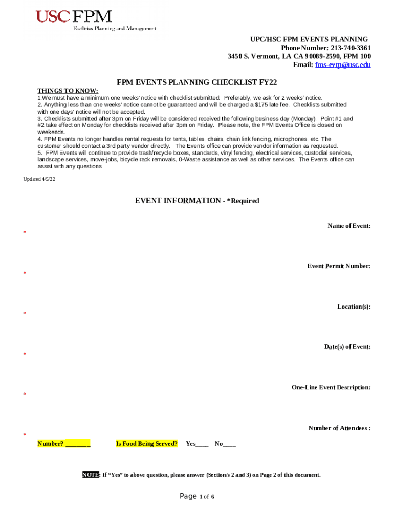 USC FPM - University of Southern California Doc Template | pdfFiller