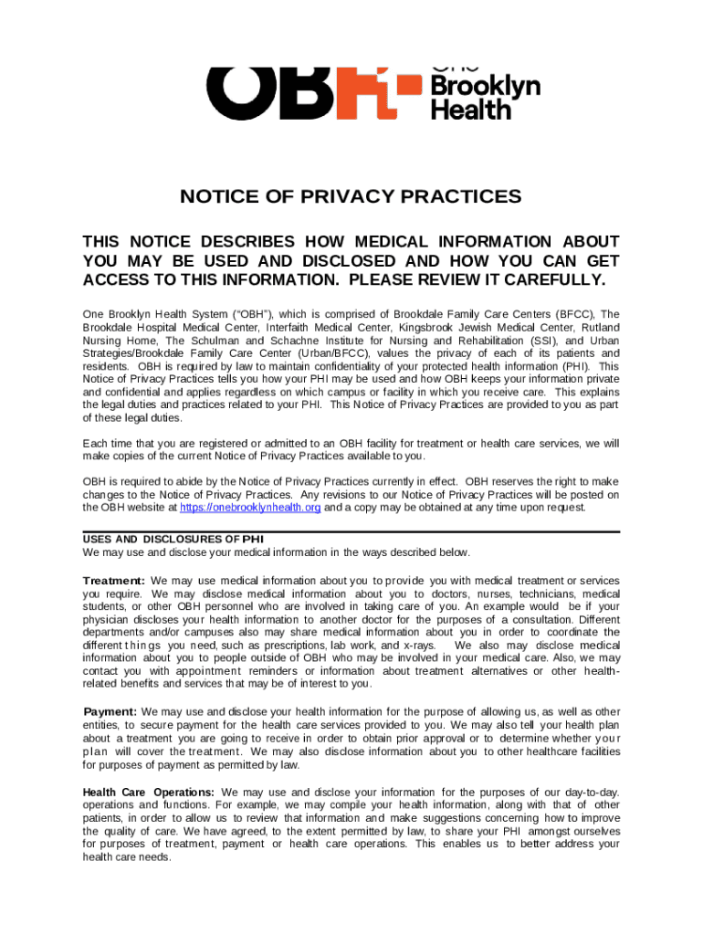 One Brooklyn Health System ("OBH"), which is comprised of Brookdale ...