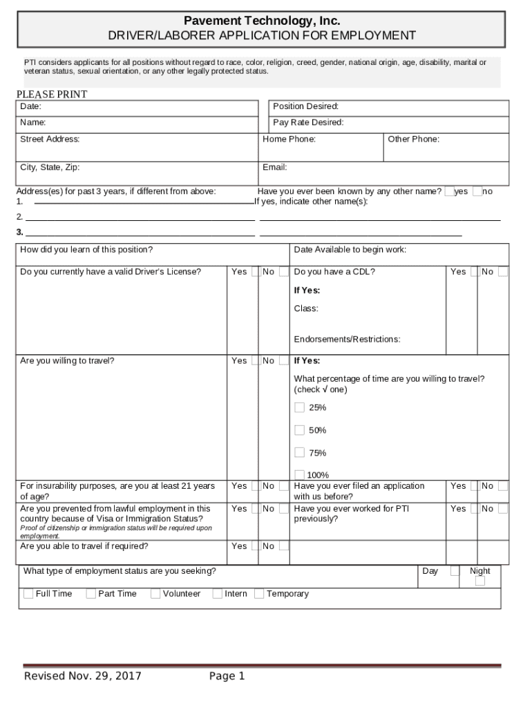 8 - APPLICATION FOR EMPLOYMENT Slaughter ... Doc Template | pdfFiller
