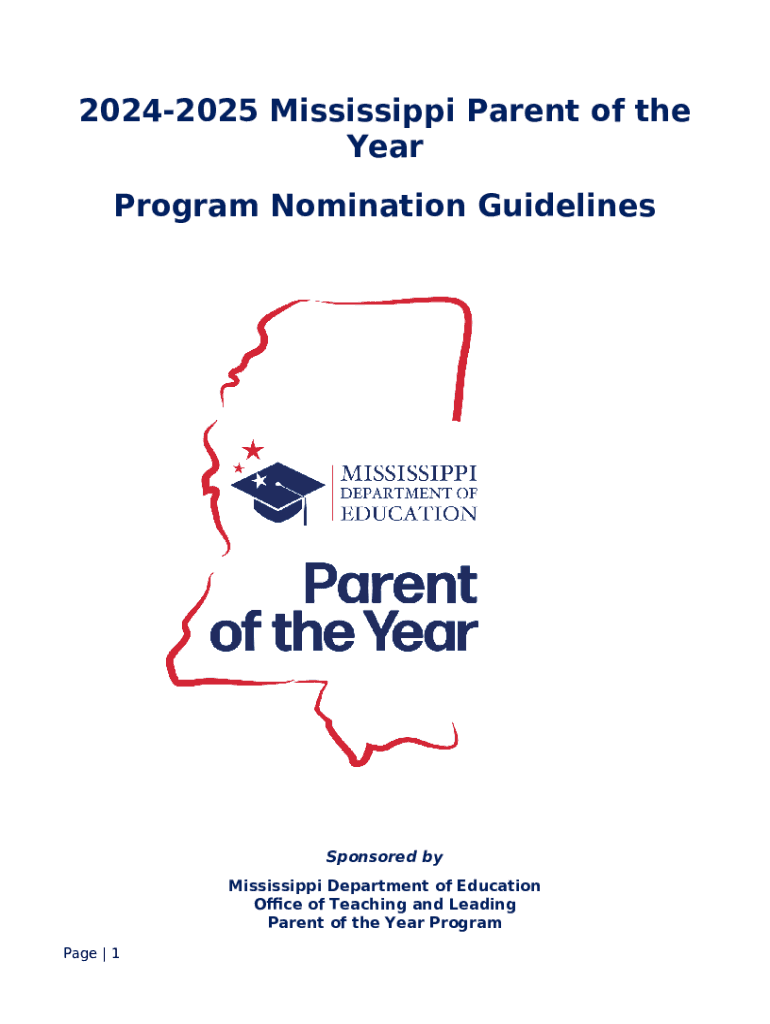 2024 - 2025 Mississippi Parent of the Year Application Doc Template ...