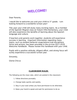 Third Grade Welcome Letter for ParentsMrs. Shakarchi's 3rd ... Doc ...