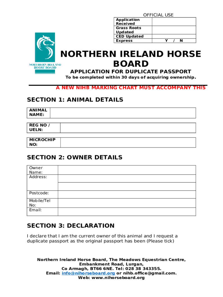 EQUINE PASSPORT OWNERSHIP UPDATE 2023 Doc Template | pdfFiller