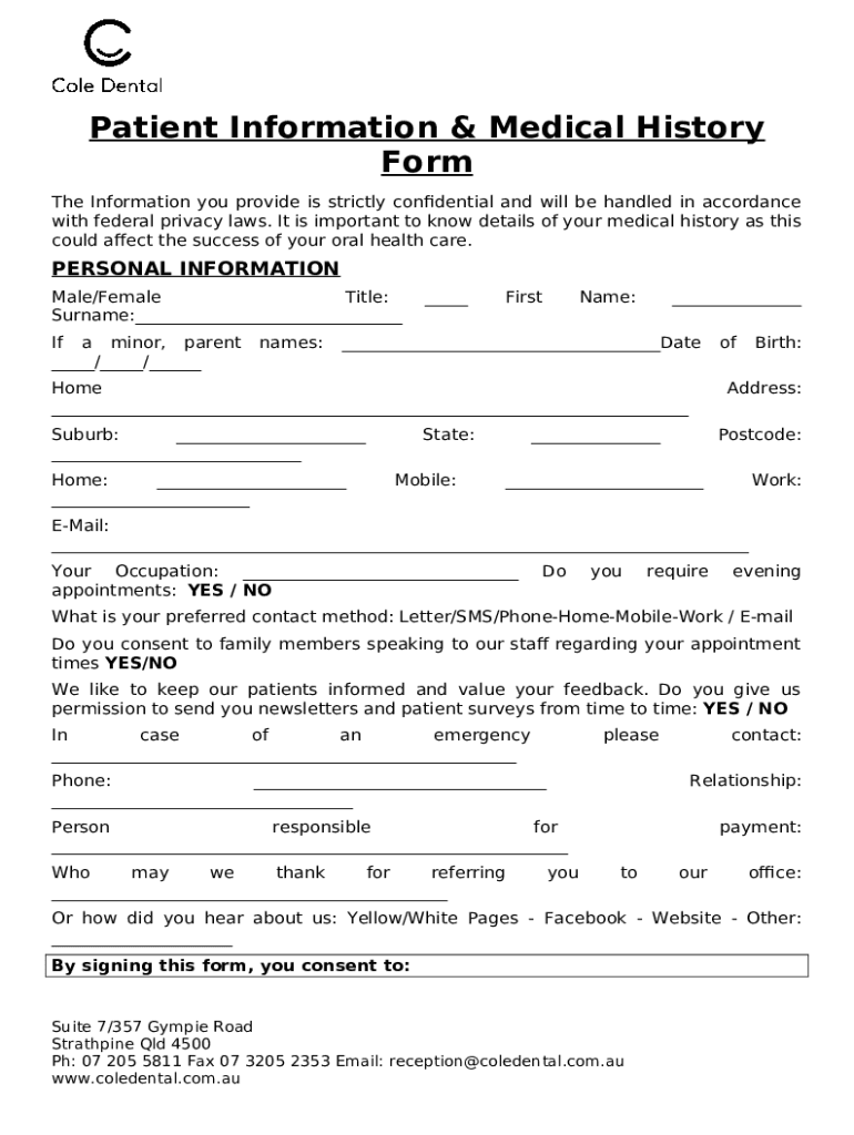 New patient medical history template: Fill out & sign ... Doc Template ...
