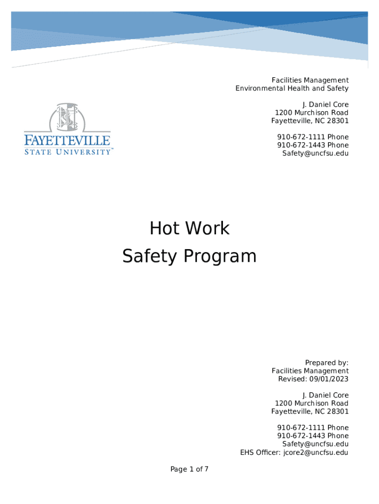 Hot Work Safety Program - Training & Certification Doc Template | pdfFiller