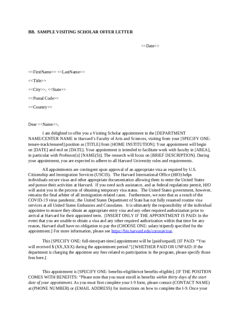 Visiting Scholars Request (research only) Doc Template | pdfFiller