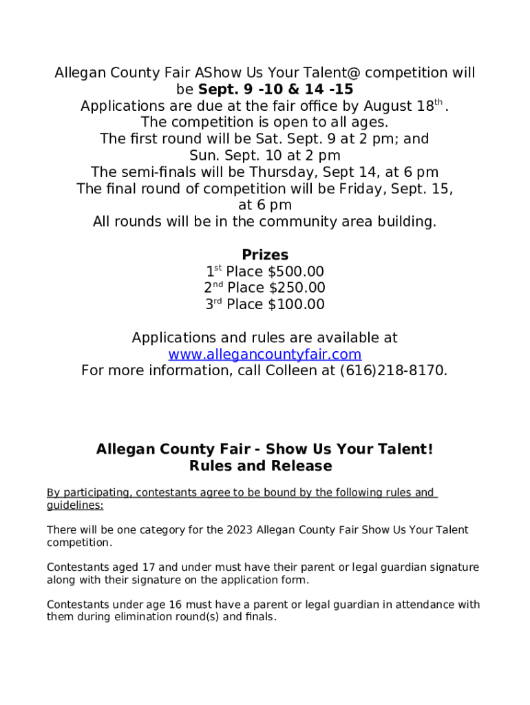 Allegan County Fair to offer variety of events, activities Sept ... Doc ...