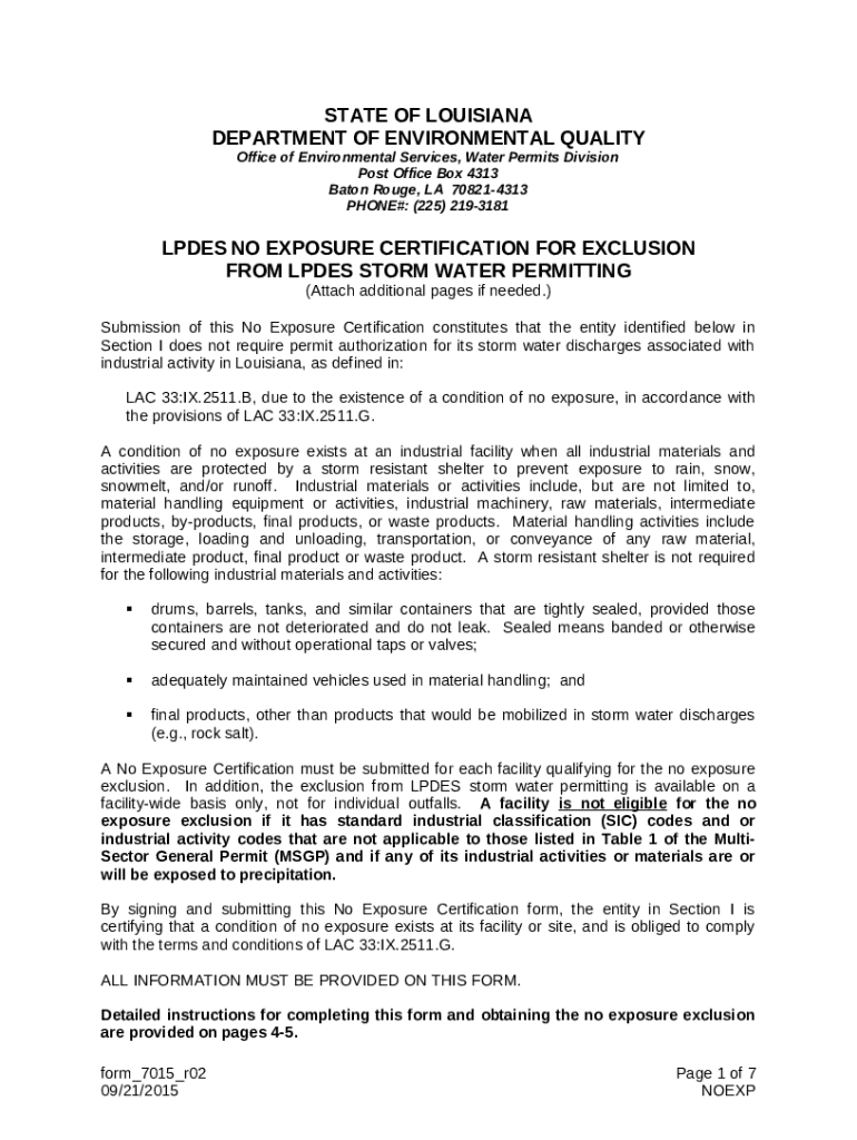 Water Quality Certificate - USACE New Orleans District Doc Template ...