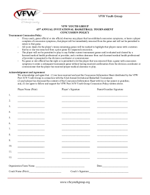Fillable Online VFW-Tournament-Concussion-Waiver-Form-2023.doc Fax ...