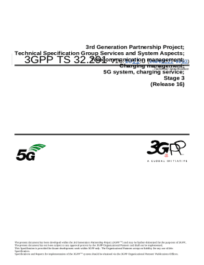3GPP TS 32.291. Telecommunication management; Charging management; 5G system, charging service ...
