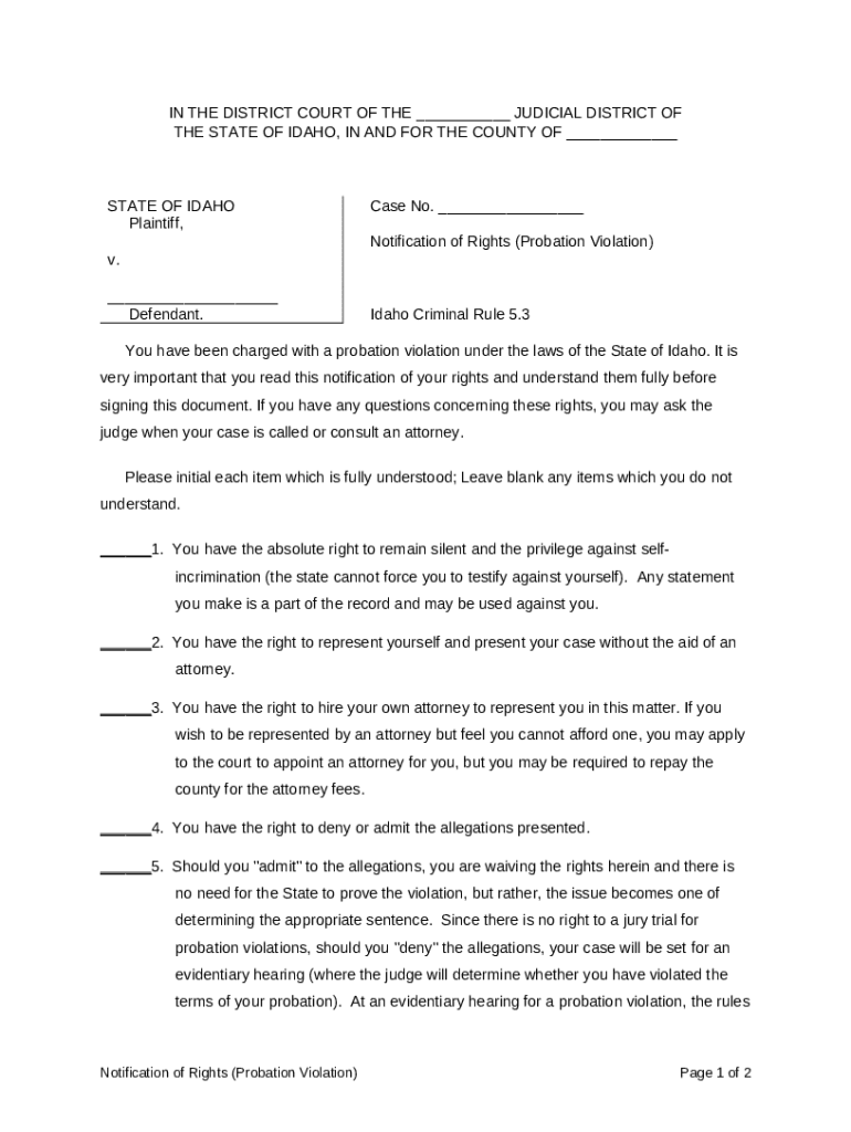 Probation s - isc idaho Doc Template | pdfFiller