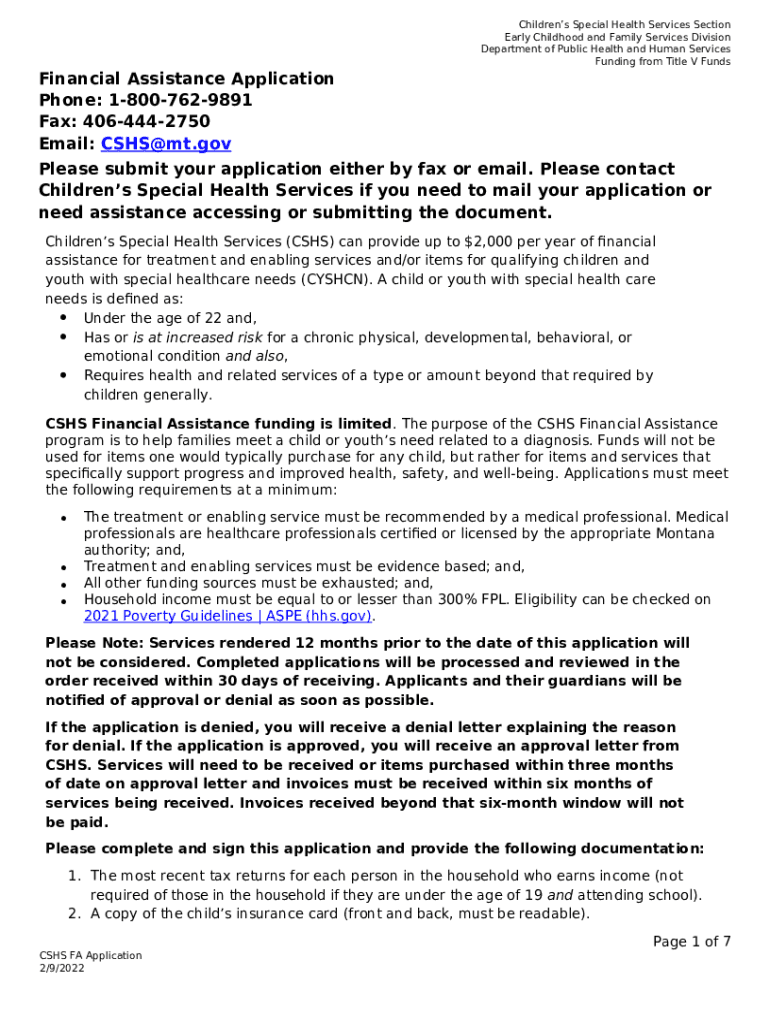 CHI Health Hospitals Financial Assistance Application ... - dphhs mt Doc Template | pdfFiller