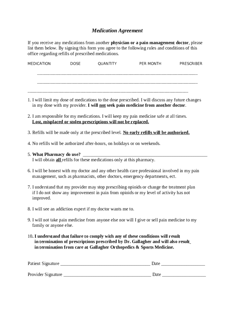 Your Pain Treatment Agreement Doc Template | pdfFiller