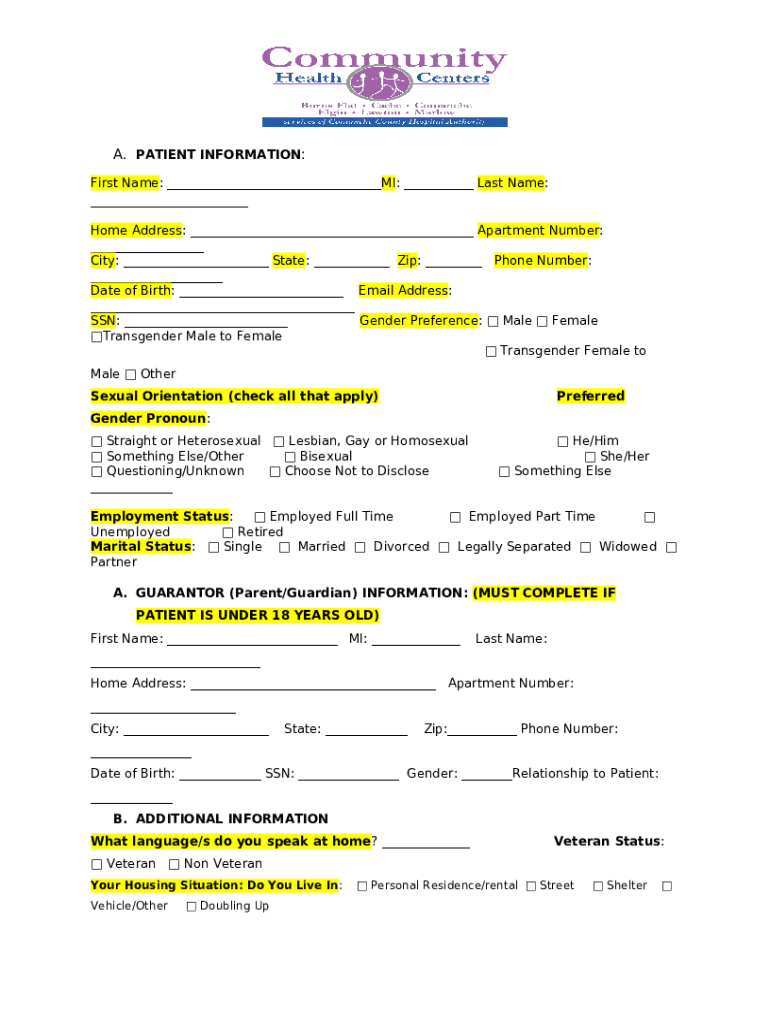 Patient Ination Please print an Doc Template | pdfFiller