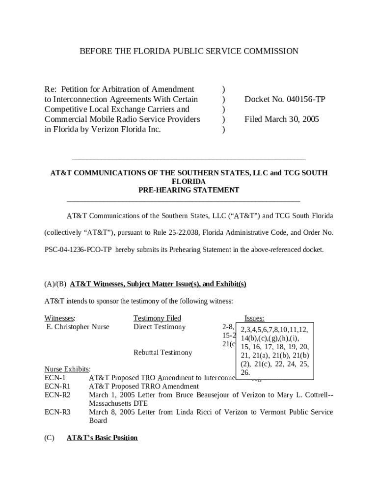 Docket No. 040 56-TP - Petition for arbitration of amendment Doc ...