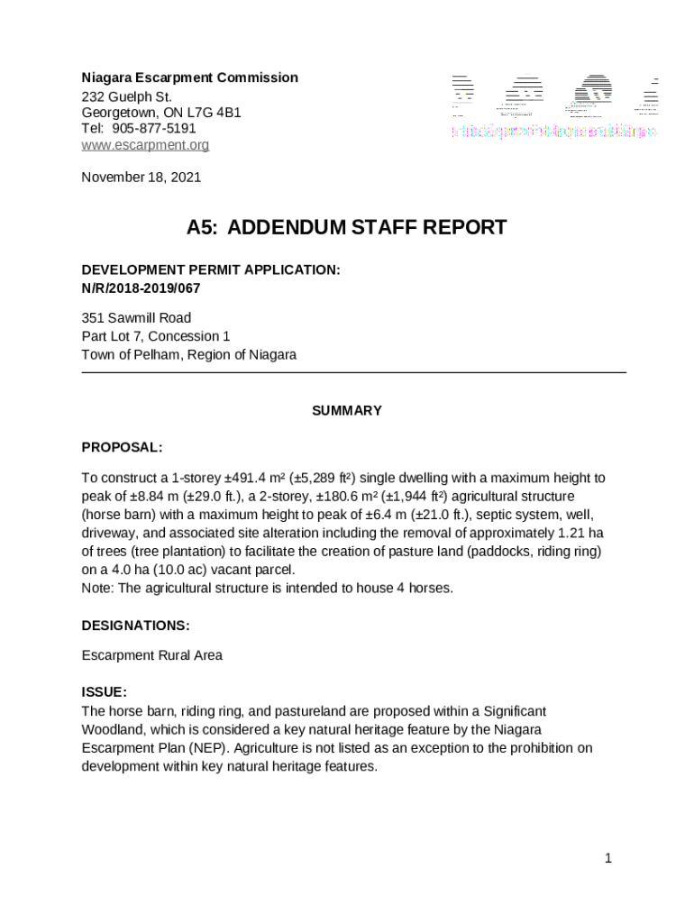 a5: addendum staff report Doc Template | pdfFiller