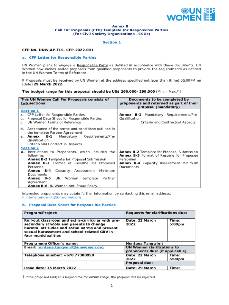 The budget range for this proposal should be US$ 260,000- 290,000 (Min ...