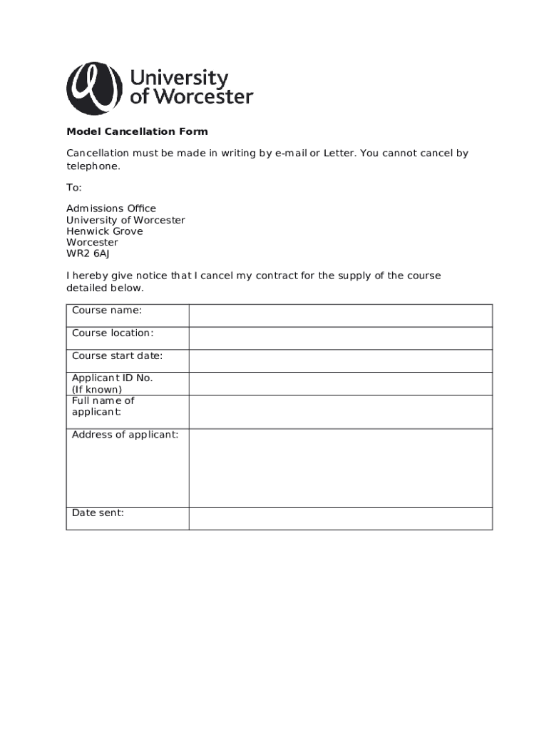 model-cancellation- Doc Template | pdfFiller