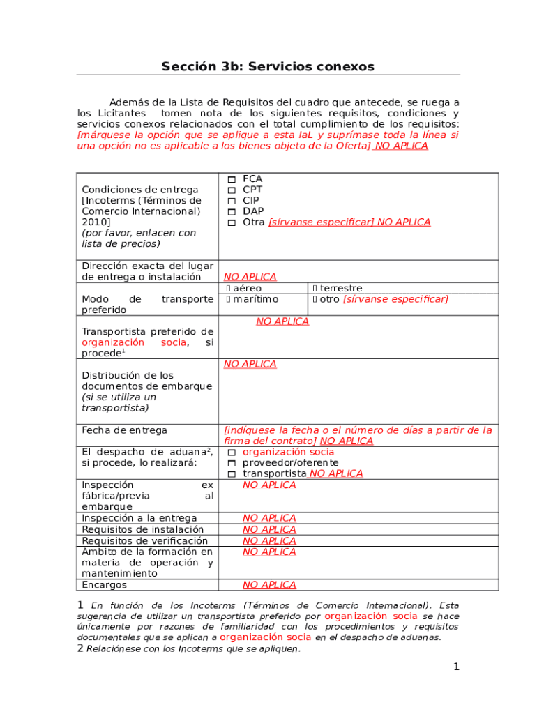 Seccin 3a: Lista de Requisitos y Especificaciones Tcnicas Doc Template ...